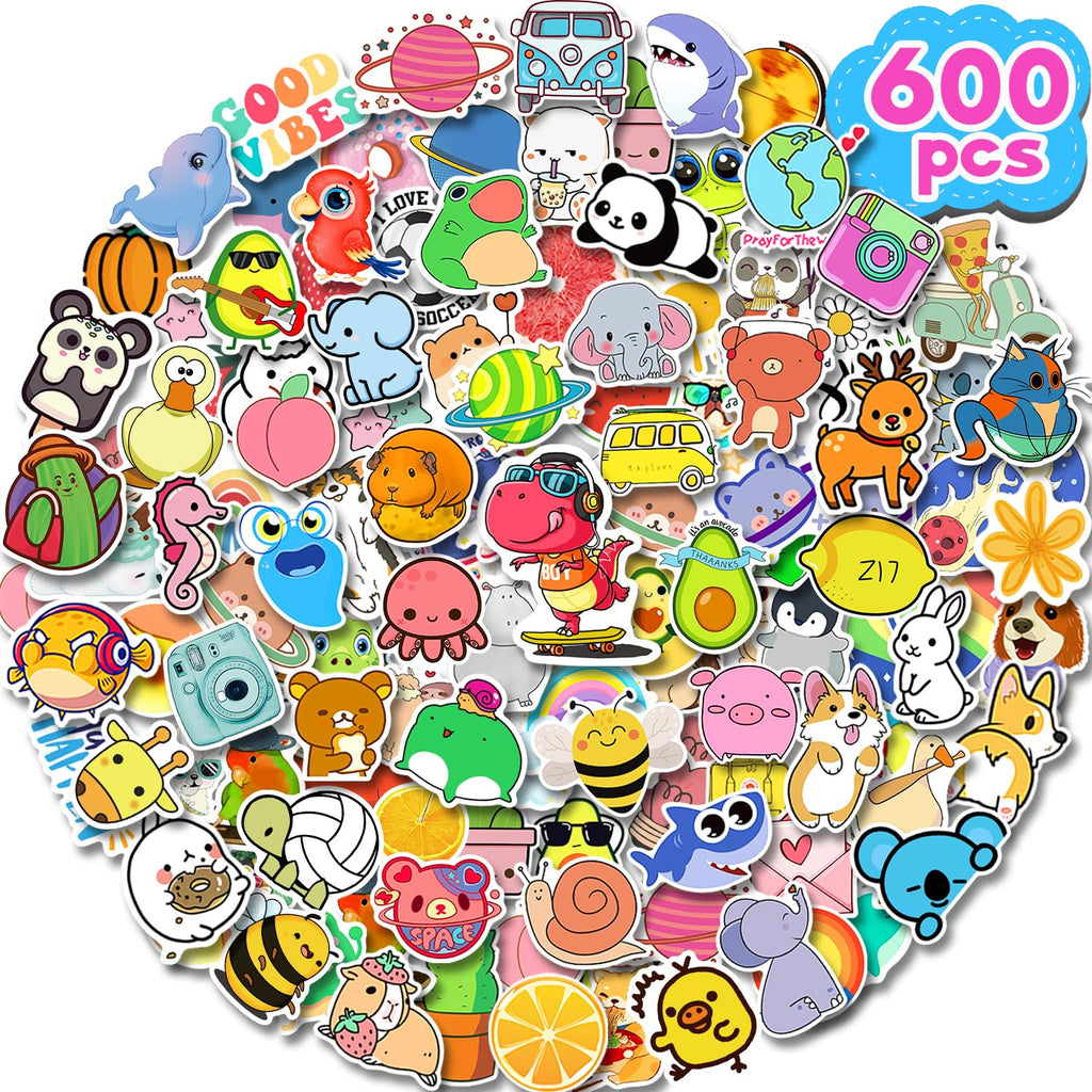 Apakkai Stickers for Kids, 600Pcs Water Bottle Stickers for Teens, Cut ...